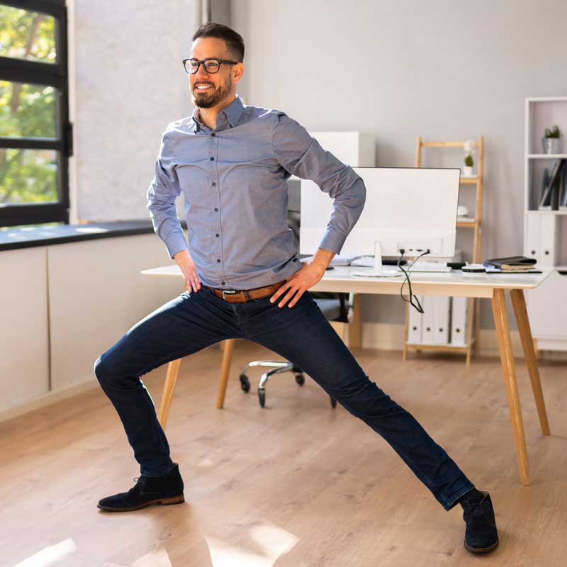 Verspannungen und Schmerzen lösen. Motivation am Arbeitsplatz